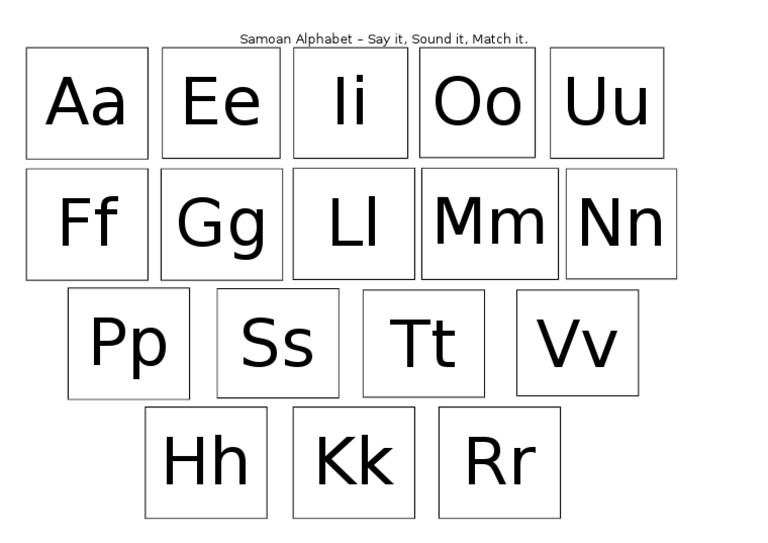 Samoan Letters Uppercase and Lowercase | PDF