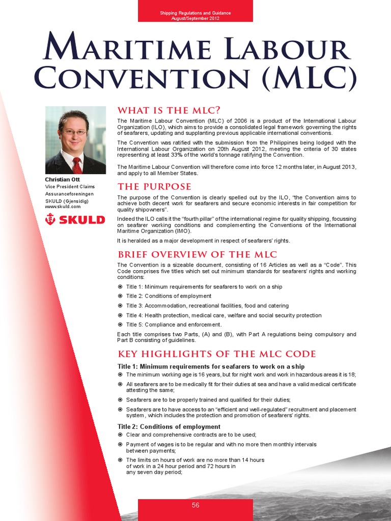 Aritime Labour Convention (MLC) : What Is The MLC? | PDF | Sailor ...
