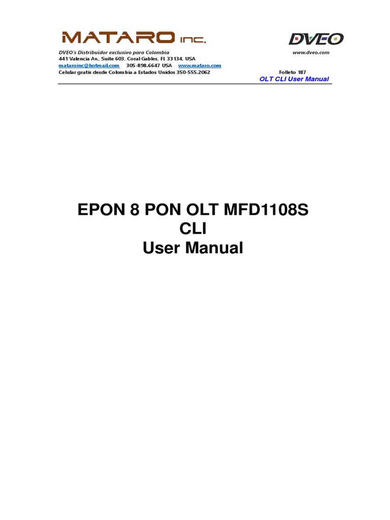 C-Data Epon Olt Fd1108s Cli User Manual v1.3 | PDF | Command Line Interface | Parameter ...
