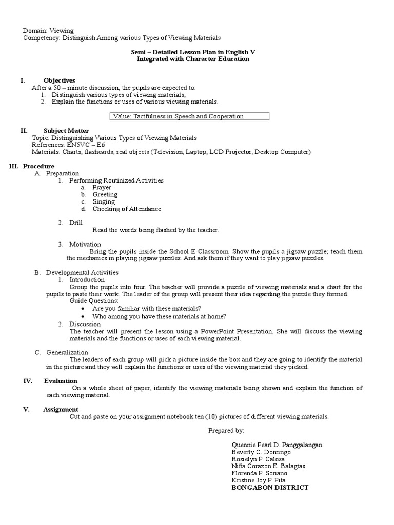 Semi | PDF | Lesson Plan | Communication