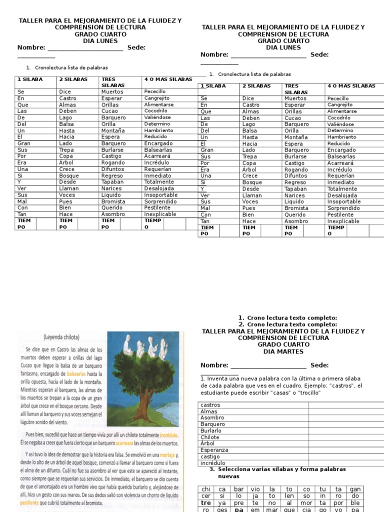 Taller de Fluidez y Comprensión Lectora | PDF | Agitación | Violencia