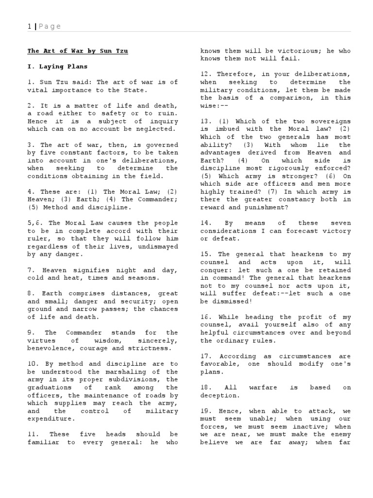 Art of War | PDF | Siege | Ambush
