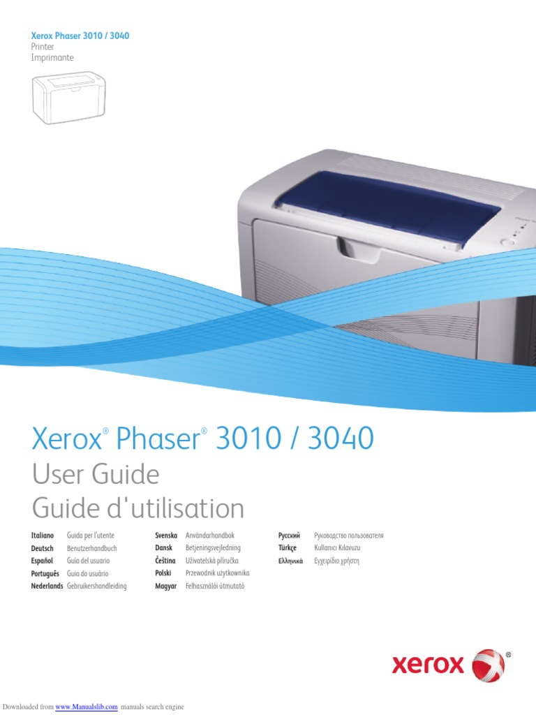 Xerox Phaser - 3010 User Manual PDF | PDF | Printer (Computing) | Ac Power Plugs And Sockets