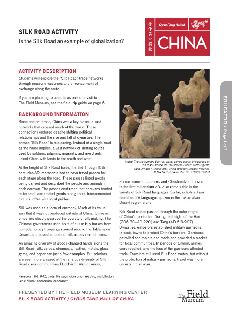 Silk Road Activity | PDF | Silk Road | Ivory