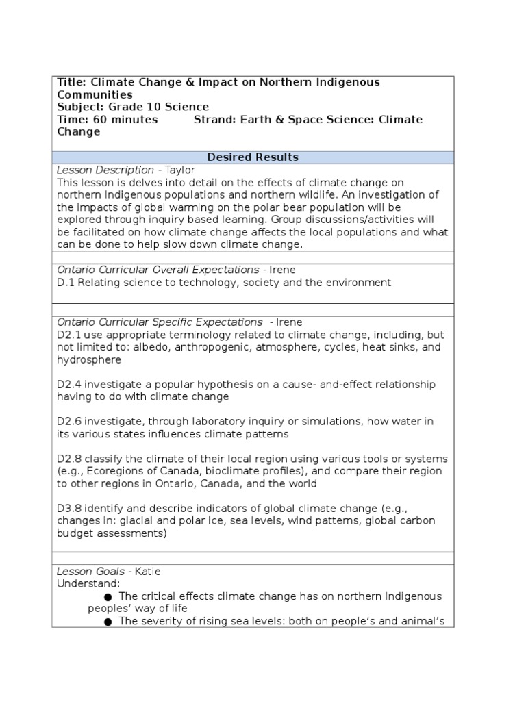 LP Stemtflessonplan | PDF | Climate Change | Climate