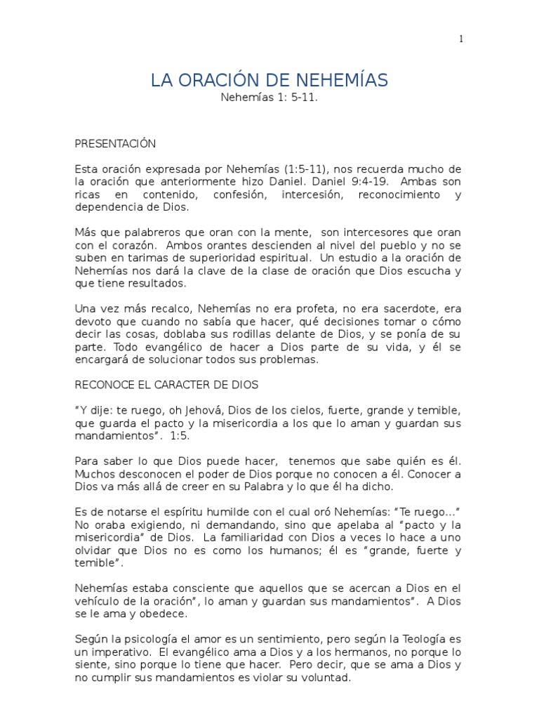 La Oración de Nehemías: Claves y Lecciones | PDF | Oración | Dios