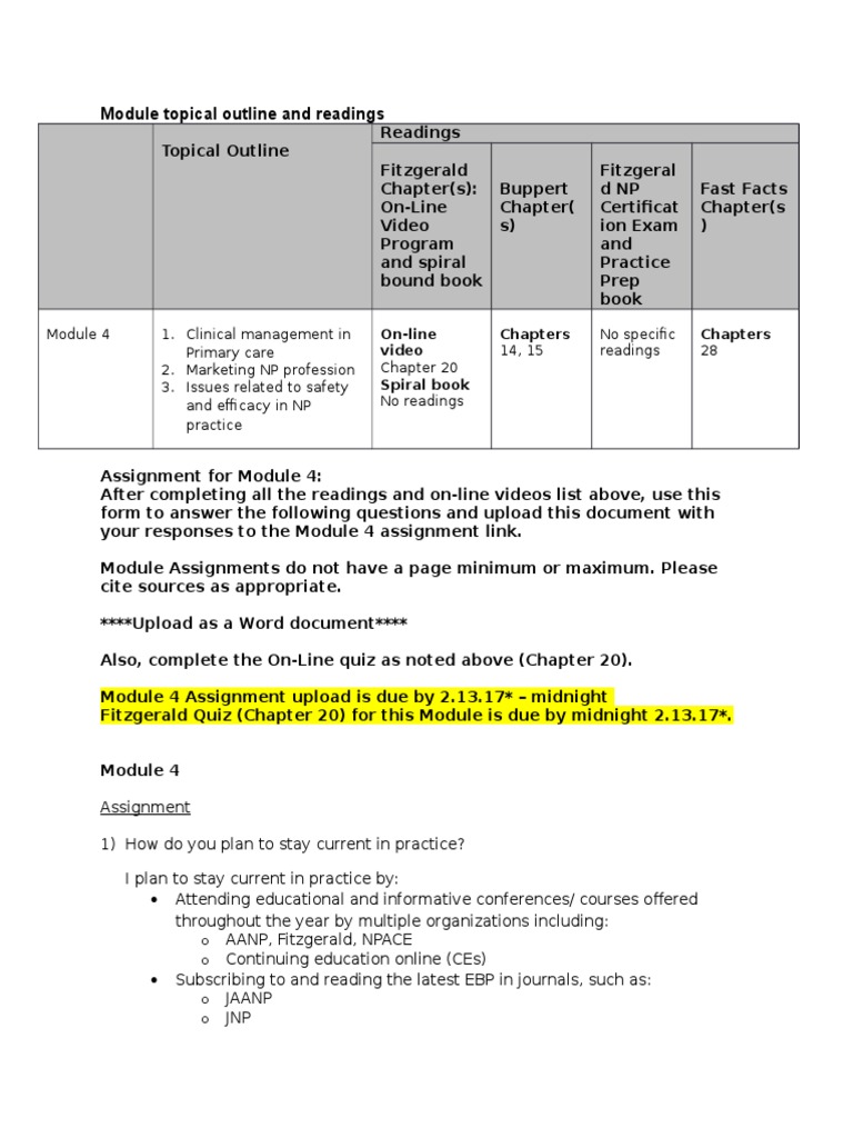 Module Topical Outline and Readings | PDF | Medical Treatments ...