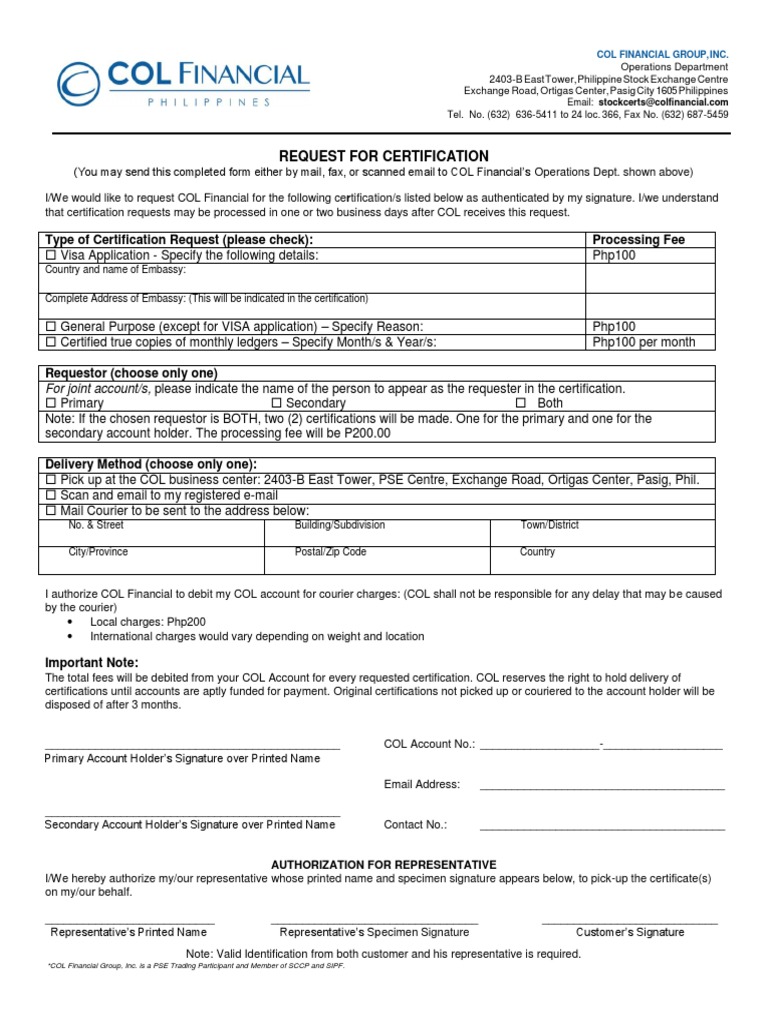 Certification Request v07.19.2016 | PDF | Debit Card | Service Industries