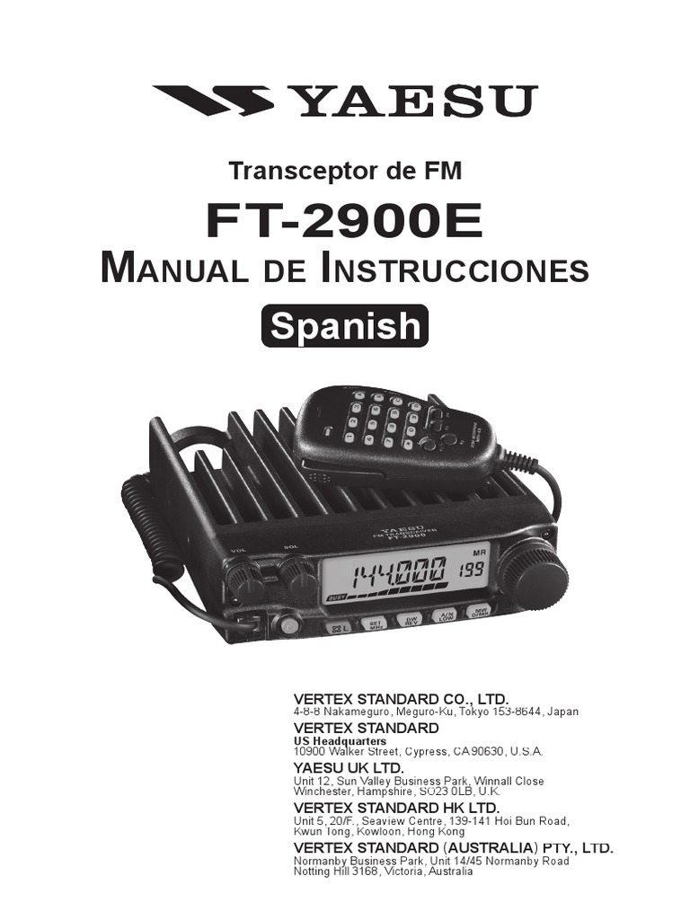 Manual Operações Yaesu FT-2900E - OM - SPA - em - Espanhol PDF | PDF ...