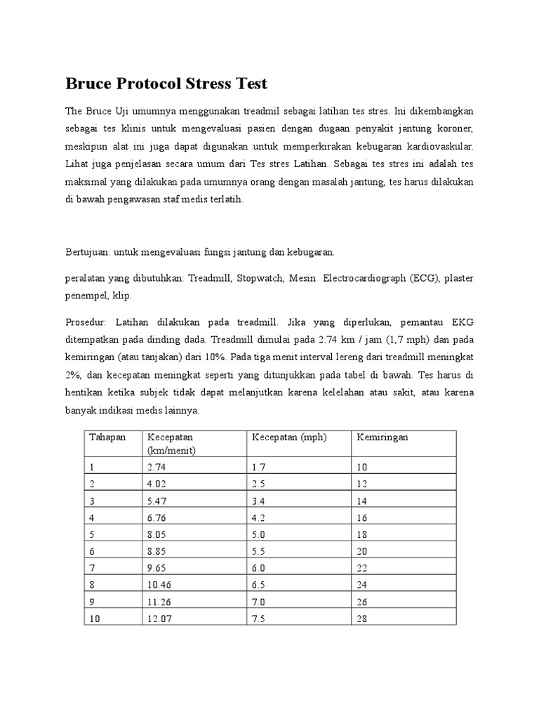 Bruce Protocol Stress Test | PDF