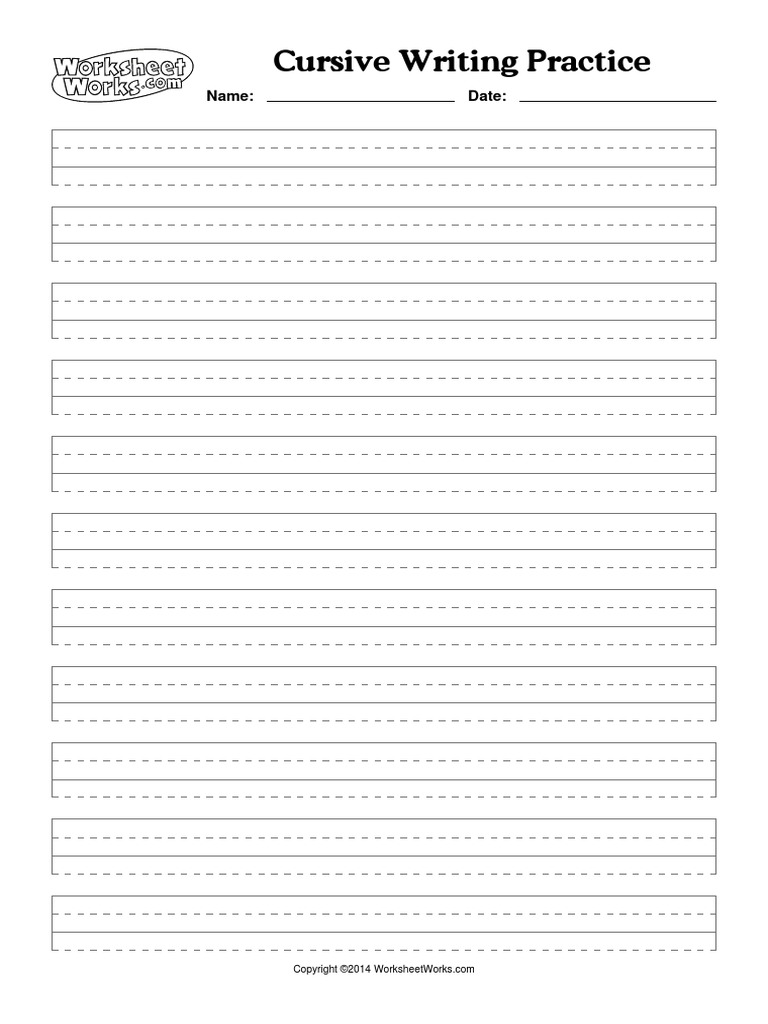 WorksheetWorks Cursive Writing Practice 1 PDF | PDF