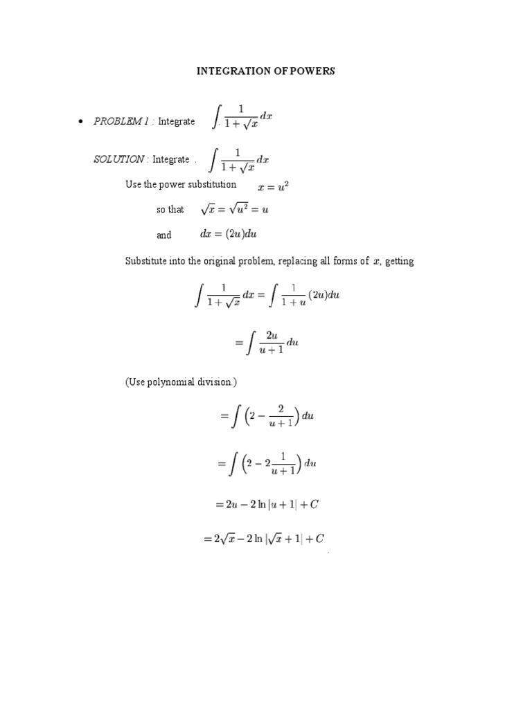 A Guide to Using Power Substitutions to Integrate Rational Functions ...