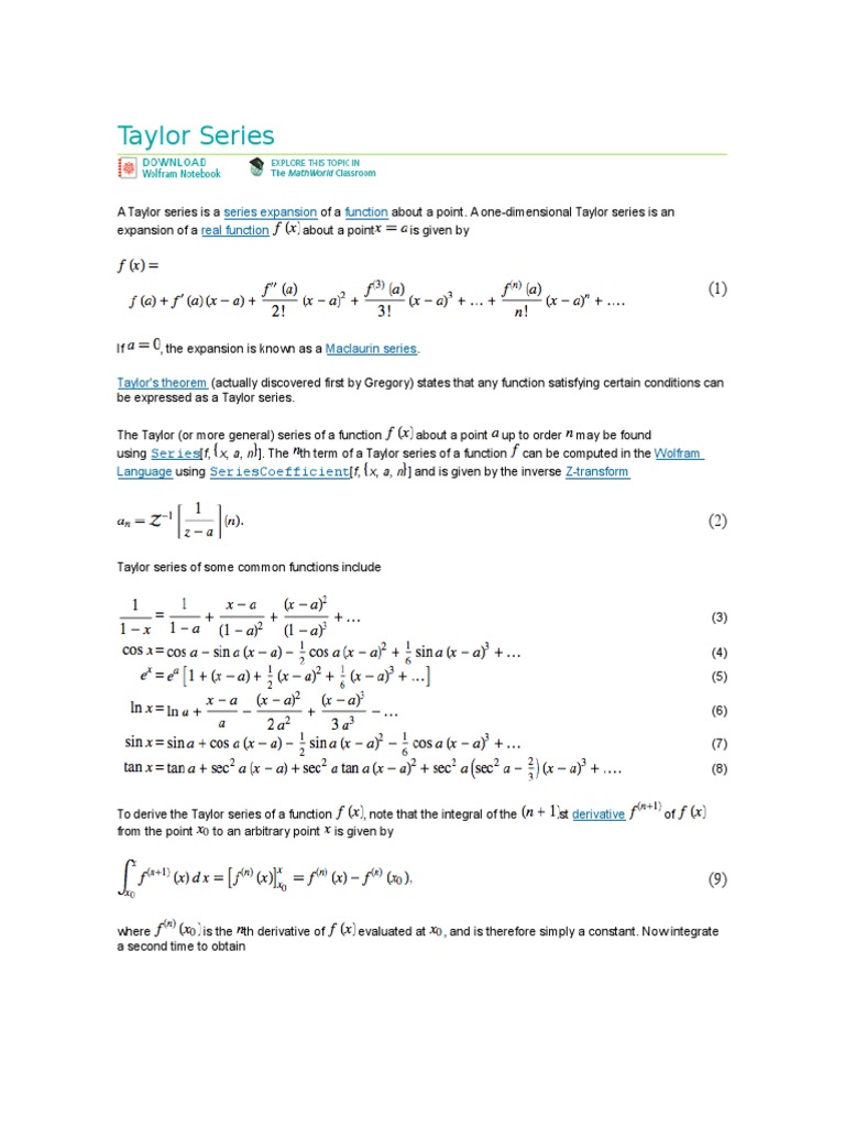 Taylor Series | PDF | Mathematical Relations | Mathematical Concepts