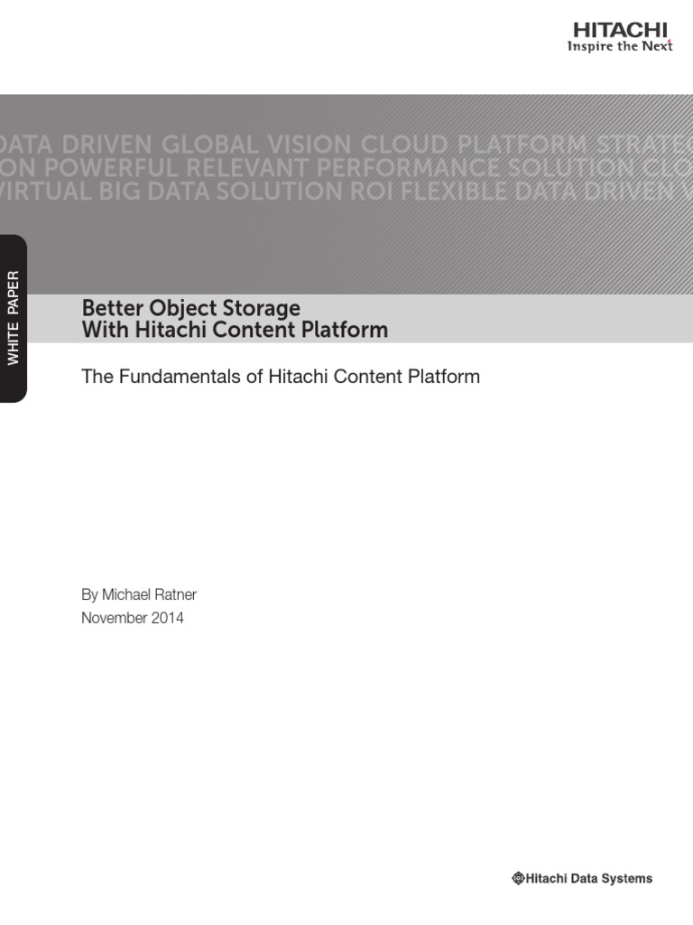 Hitachi White Paper Introduction To Object Storage and HCP | PDF ...