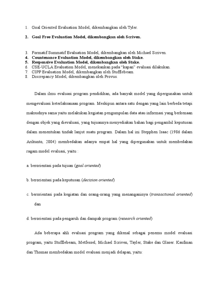 Bahan Goal Oriented Evaluation Model | PDF