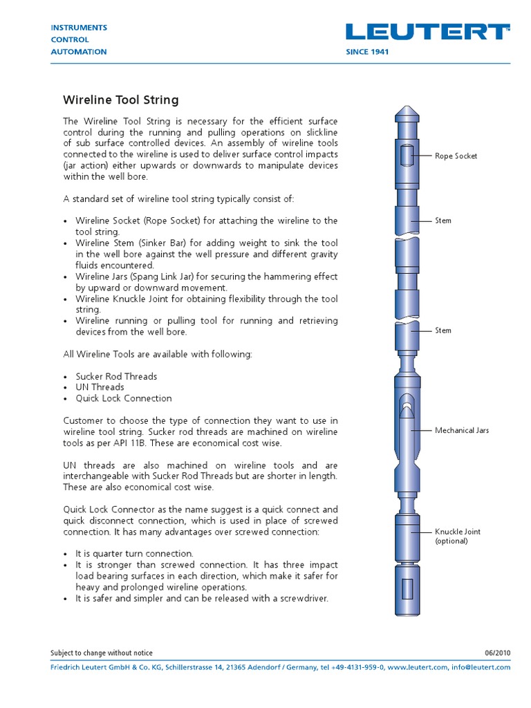 Slickline Tool String Overview | PDF