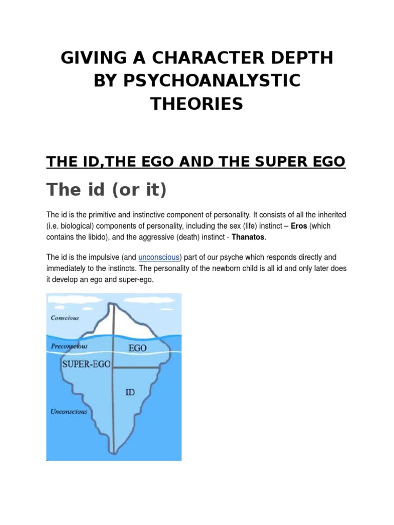 Giving A Character Depth by Psychoanalystic Theories | PDF | Id ...