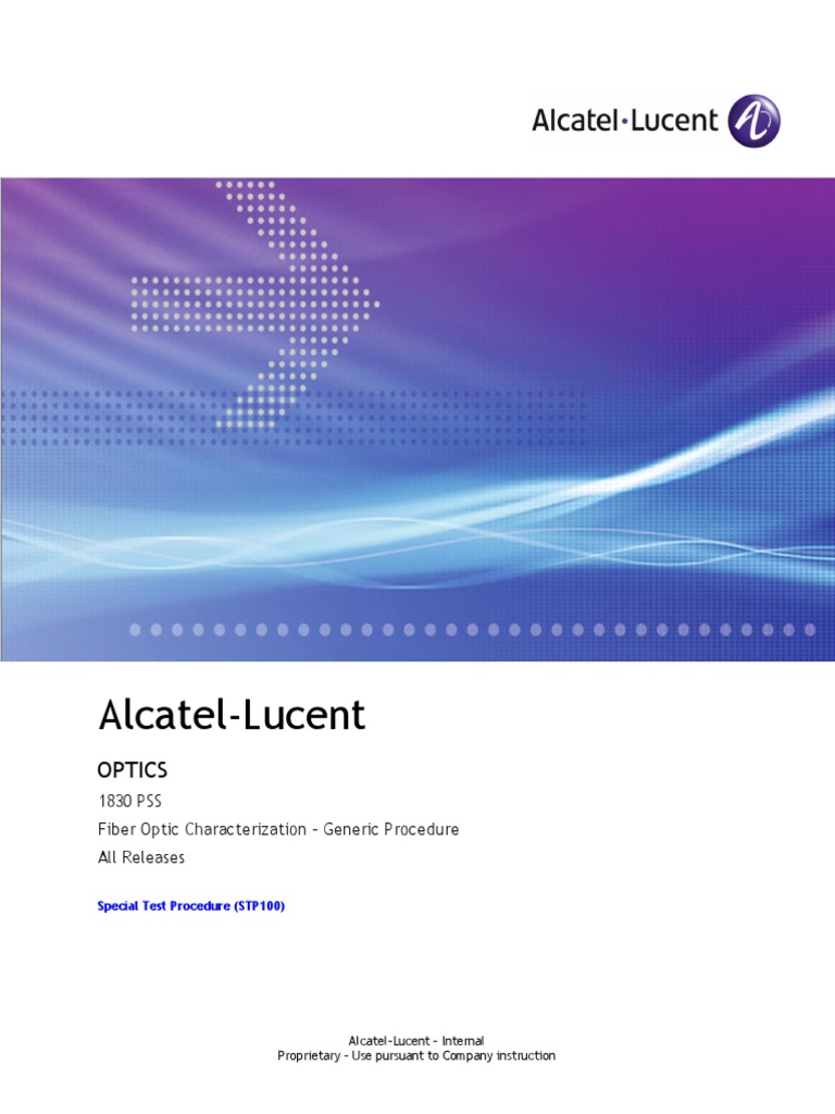 STP100 (Fiber Optic Characterization) OTDR - CD - PMD Test | PDF ...