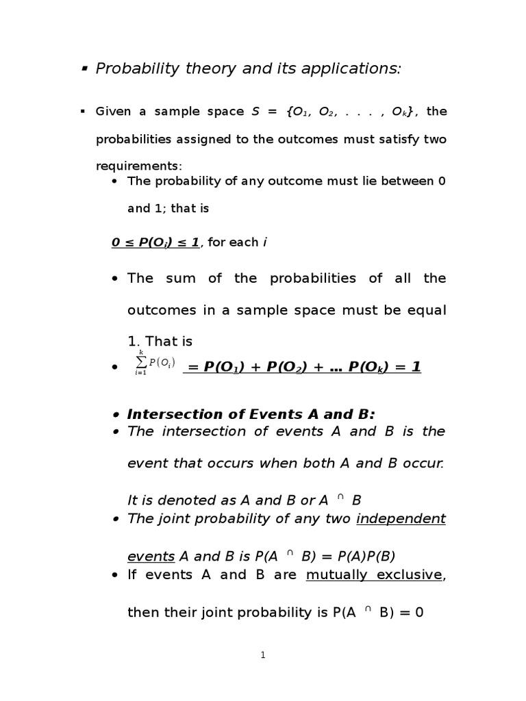 Probability Theory and Applications Guide | PDF