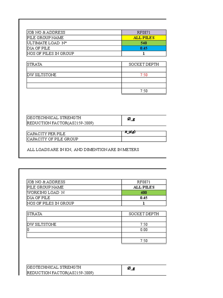 Ultimate Limit State Capacity Check: All Piles 540 0.45 1 | PDF | Deep ...
