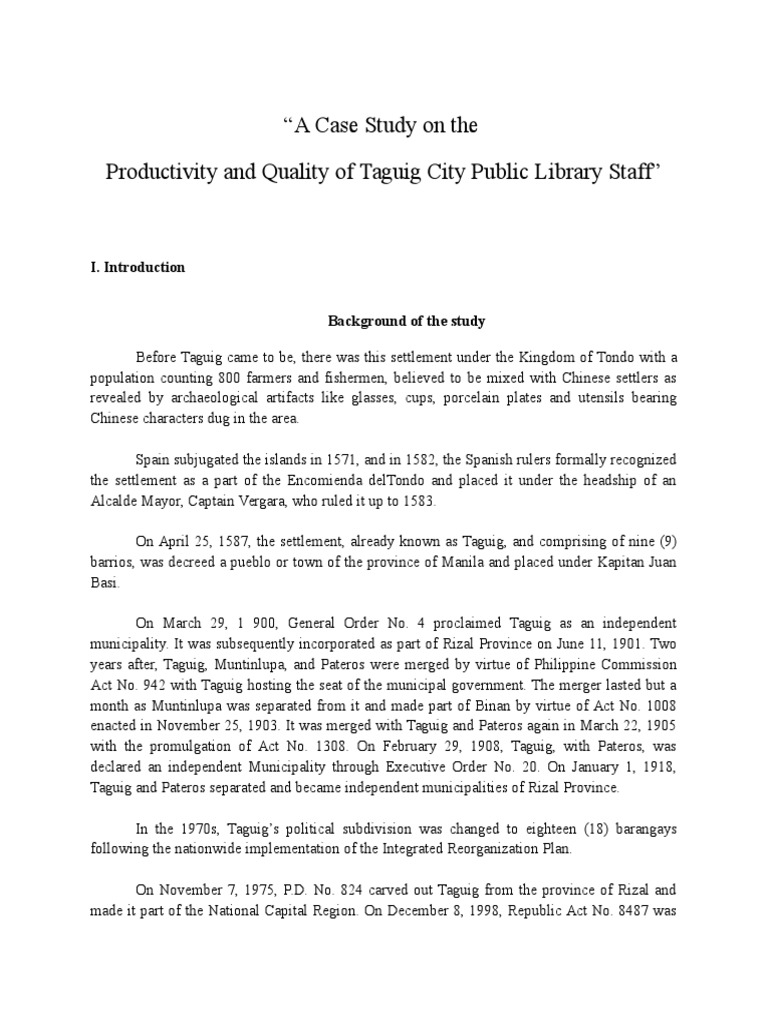 A Case Study On The | PDF | Library And Museum
