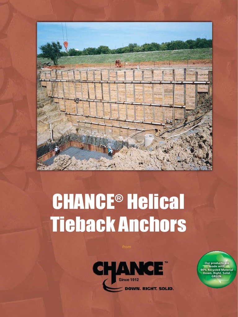 Chance-Helical Tieback Anchors PDF | Download Free PDF | Screw | Anchor