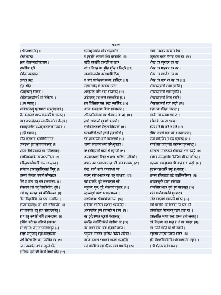 Ram Raksha Stotra | PDF