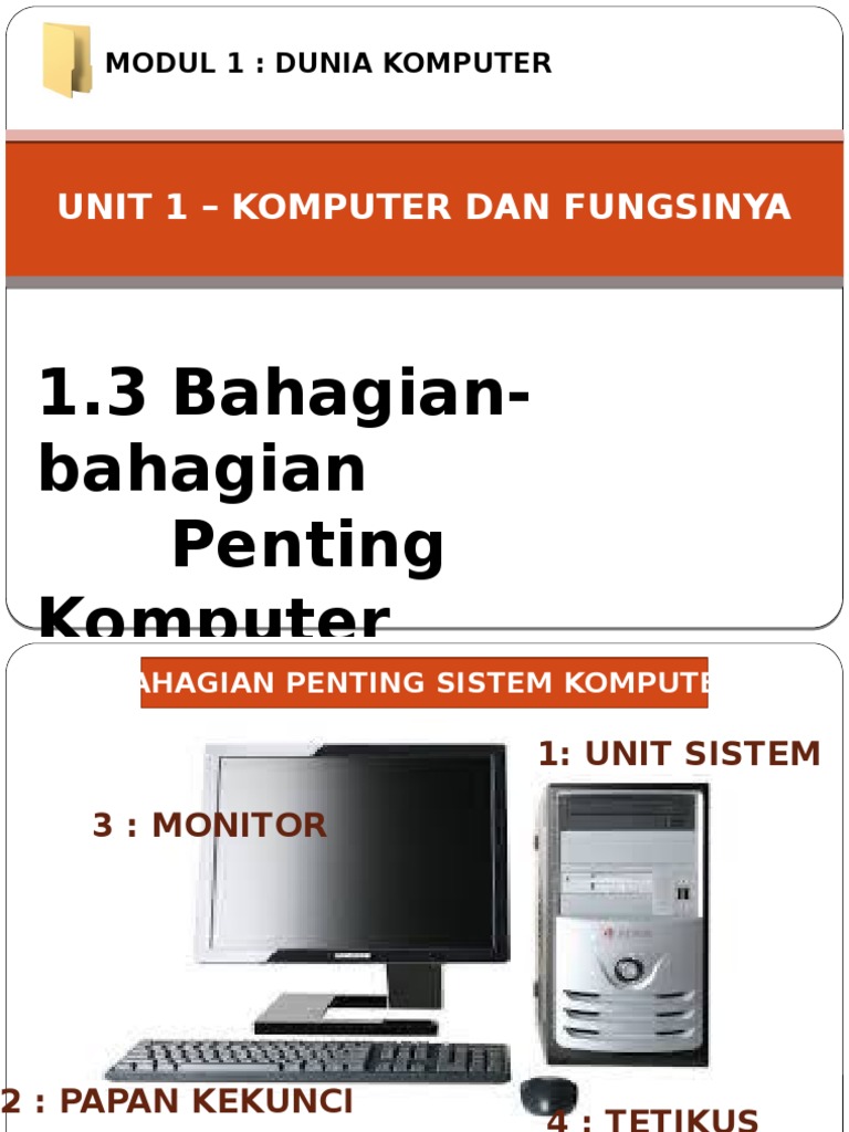 1.3 Bahagian Penting Komputer | PDF
