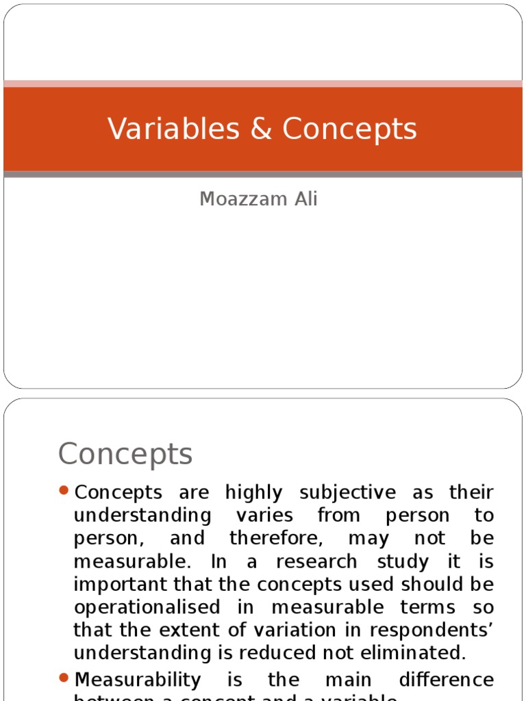 Variables & Concepts: Operationalizing for Research | PDF | Dependent ...