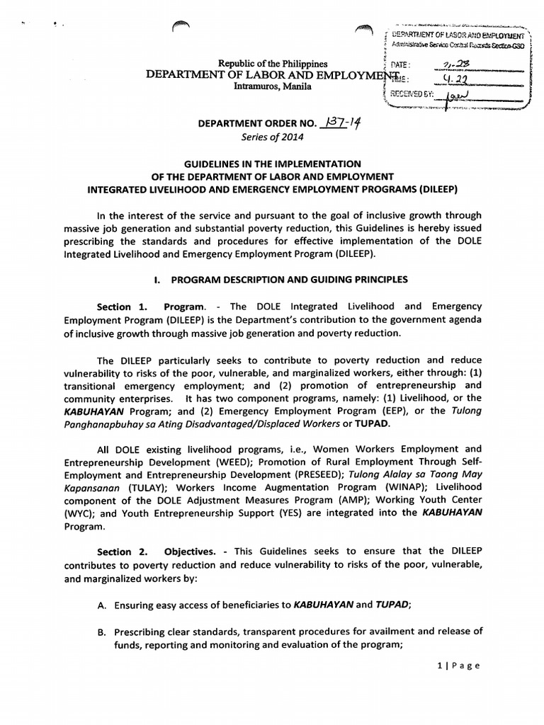 Department Order No. 137-14