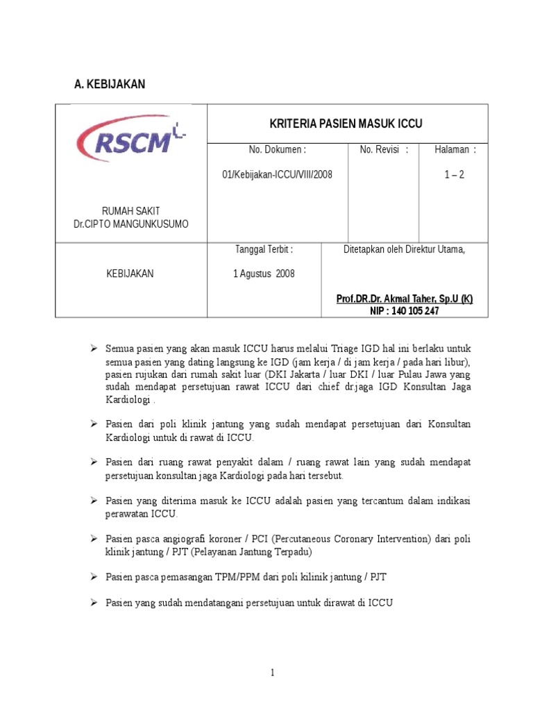 Sop Iccu - 2008 | PDF