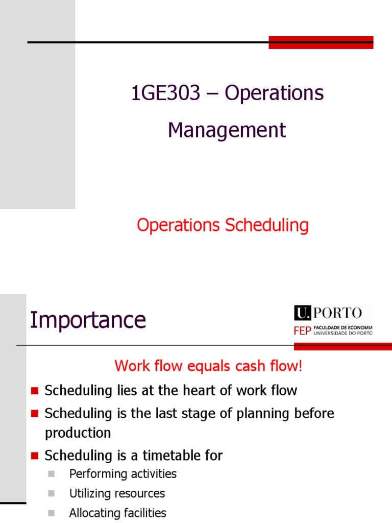 6 Operations Scheduling Pdf Scheduling Production Processes Automation