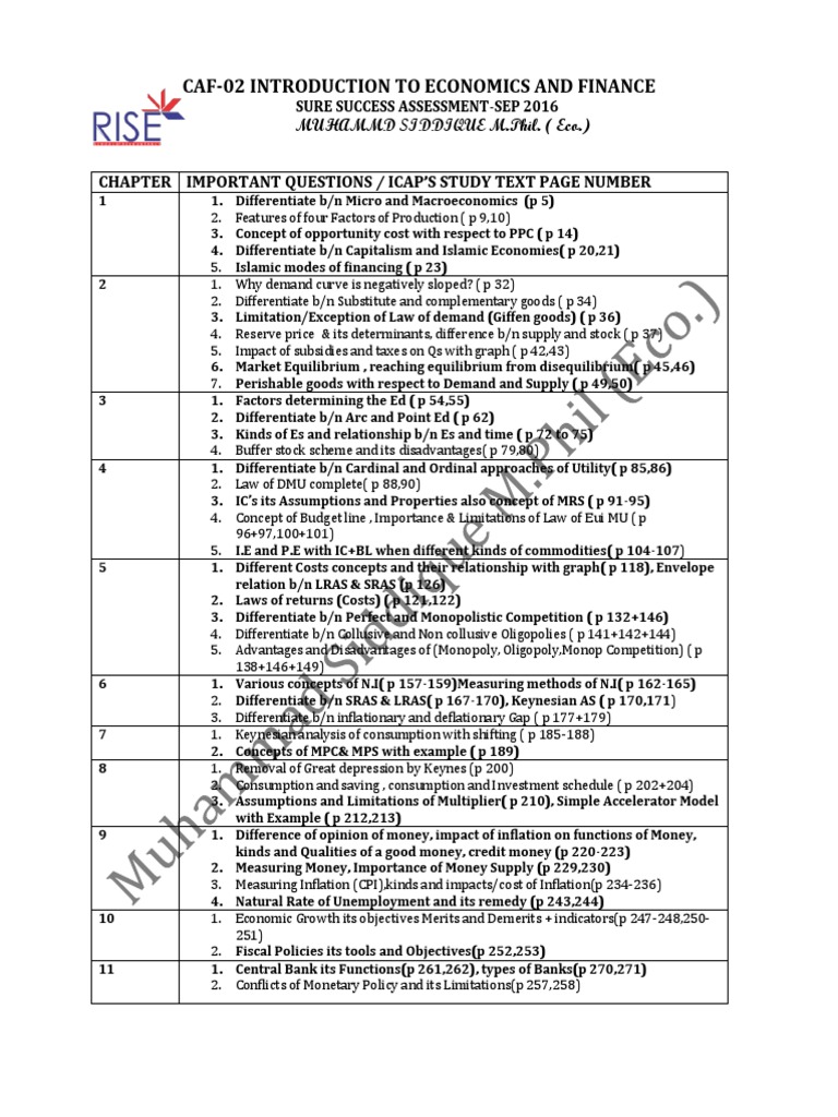 Important Eco Questions | PDF | Keynesian Economics | Inflation