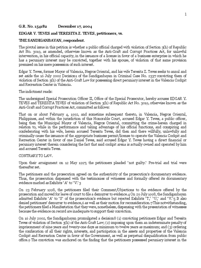 Teves Vs Sandiganbayan | PDF