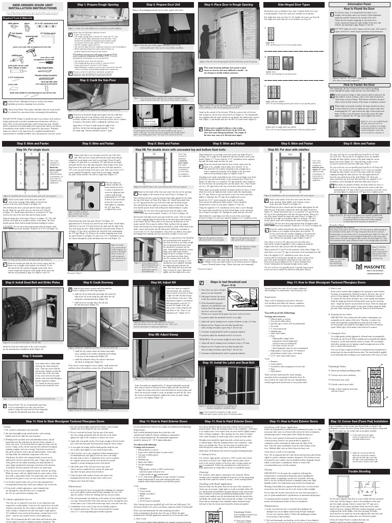 Entry Door Install | PDF | Door | Screw