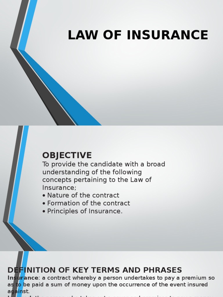 Law of Insurance | PDF | Insurance | Indemnity