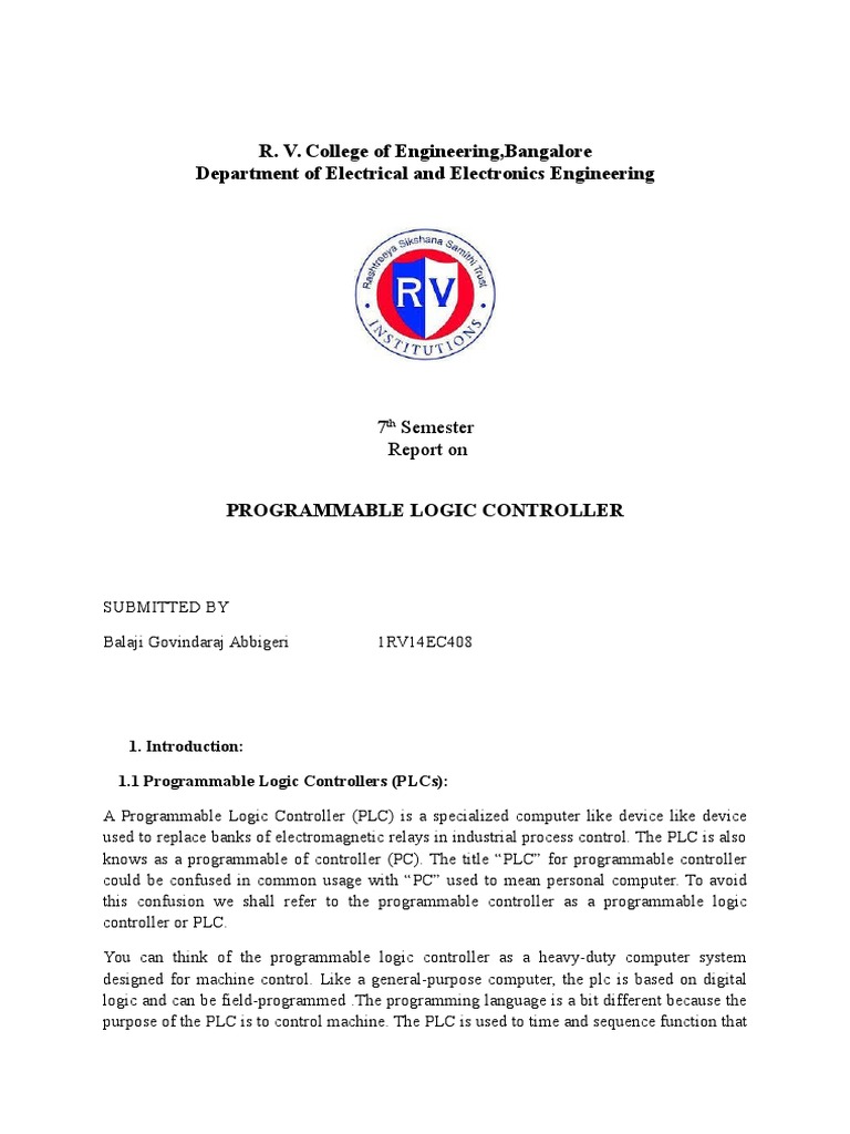 R. V. College of Engineering, Bangalore Department of Electrical and ...