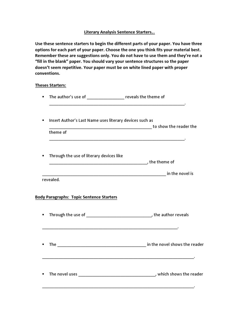 Literary Analysis Essay Packet | PDF | To Kill A Mockingbird