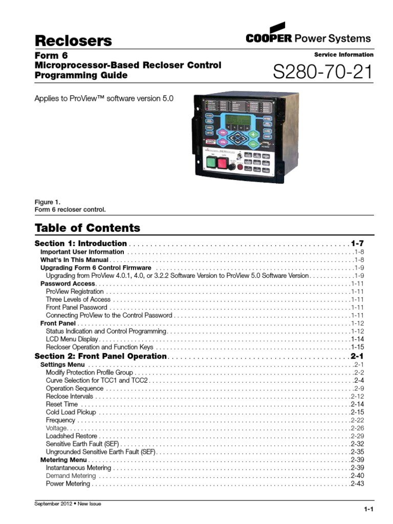 Reclosers: Form 6 Microprocessor-Based Recloser Control Programming Guide | PDF