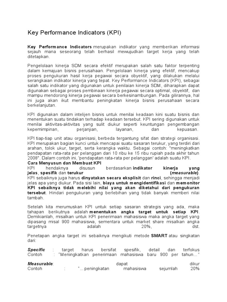 Key Performance Indicators | PDF