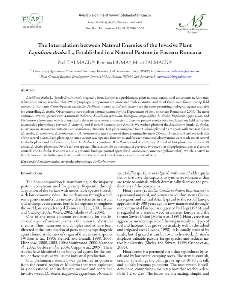 The Interrelation Between Natural Enemies of The Invasive Plant ...