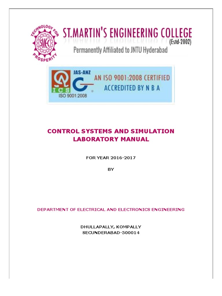 Cs Lab Manual | PDF | Control System | Amplifier