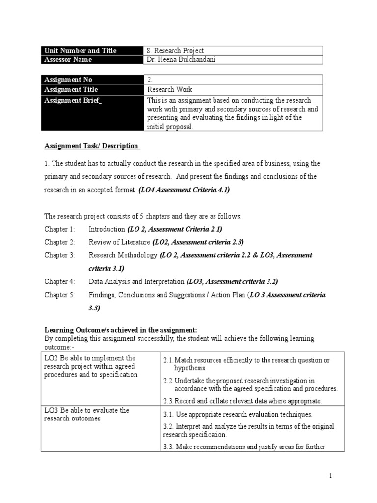 Unit Number and Title Assessor Name Assignment No Assignment Title ...