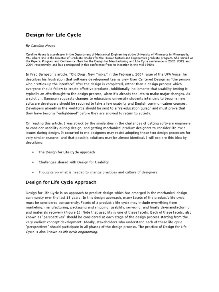 Design For Life Cycle: by Caroline Hayes | PDF | Product Lifecycle ...