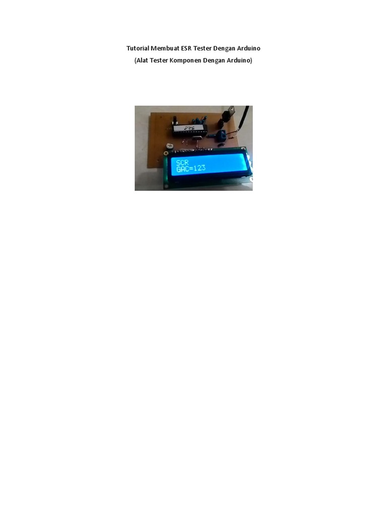 Tutorial Membuat Esr Meter Dengan Arduino Pdf Pdf Business