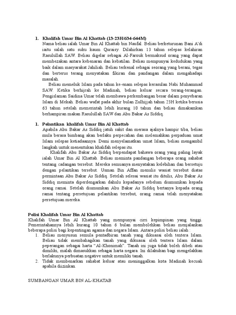 Khalifah Umar Bin Al Khattab Pdf