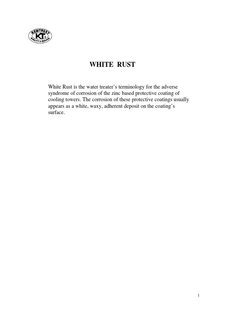 White Rust: Causes and Treatment of Zinc Coating Corrosion | PDF | Rust ...