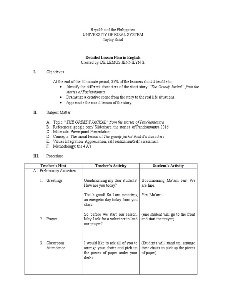 Jenneng Detailed Lesson Plan in IM | PDF | Lesson Plan | Teaching