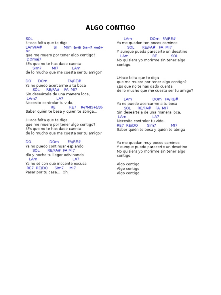 Algo Contigo Acordes | PDF