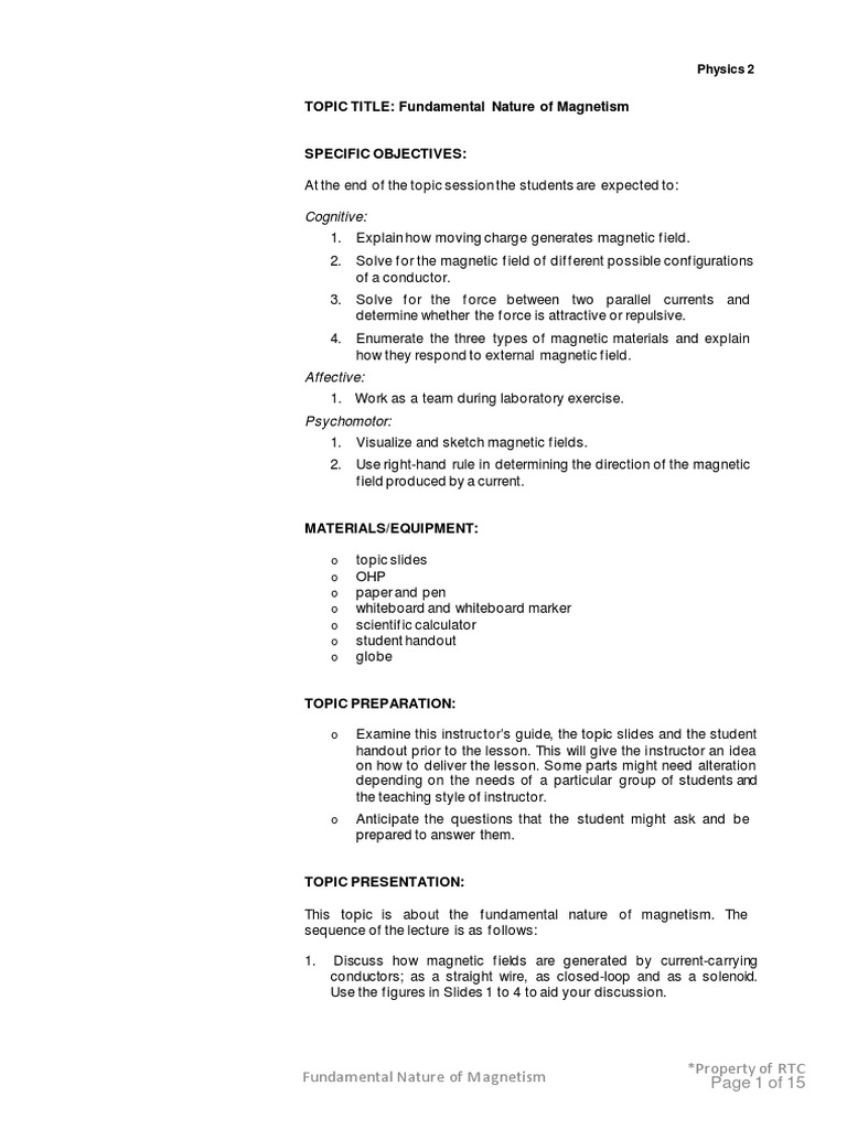 Fundamental Nature of Magnetism | PDF | Magnetic Field | Electric Current